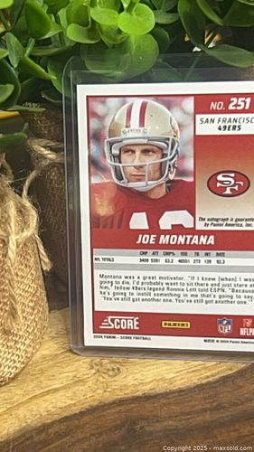 Joe Montana End Zone autograph serial #1/6 Score card | Maxsold