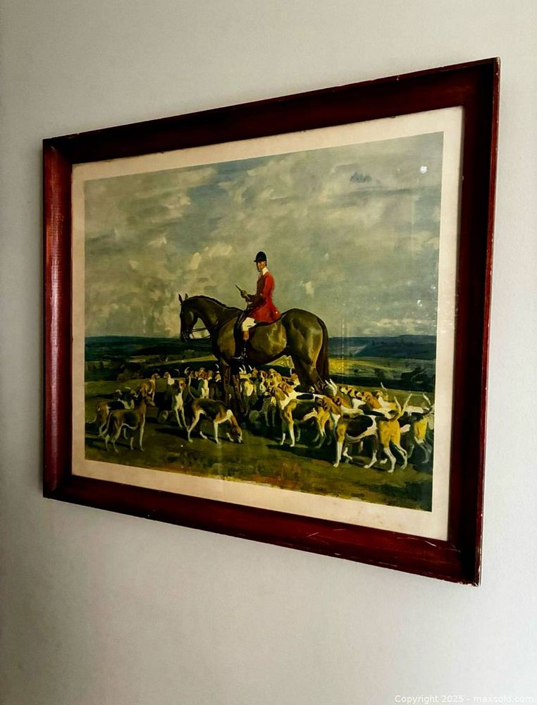 Vintage Fox Hunting Print Stanley Baker & Pytchley Hounds | Maxsold