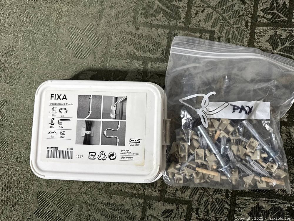 IKEA FIXA cable clips & assembly hardware lot | Maxsold