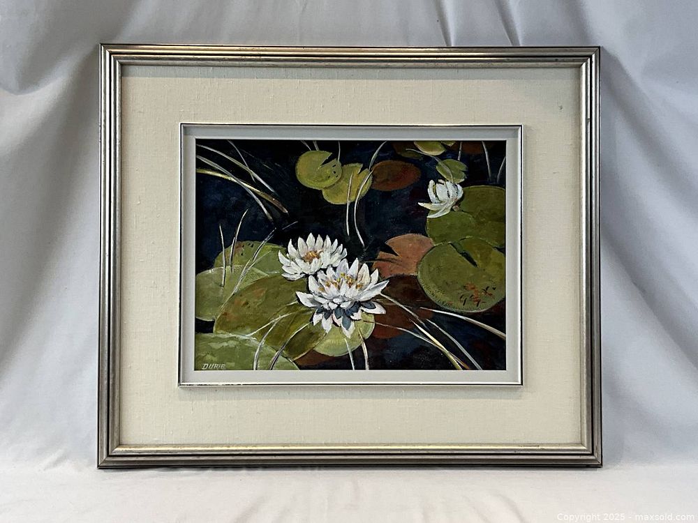 Original Oil on Board Painting, "Water Lilies" signed by artist S ...