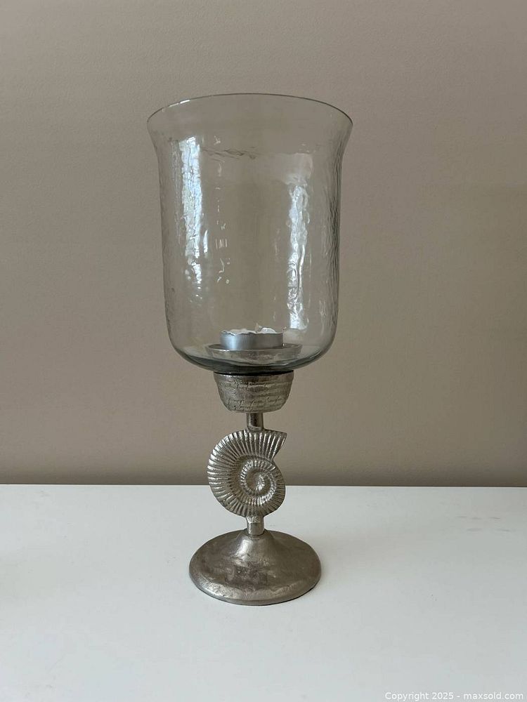 Glass and Metal Conch Shell Centerpiece | Maxsold