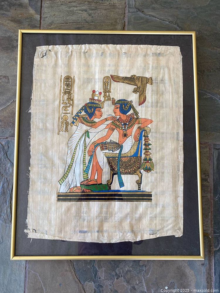 Three Framed Egyptian Papyrus Artworks | Maxsold