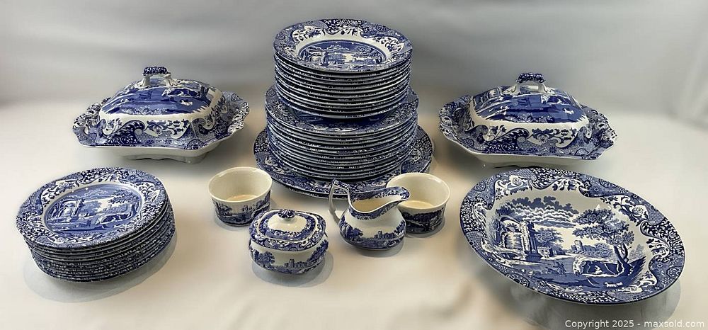 Spode Blue Italian dinnerware, 49 pcs | Maxsold