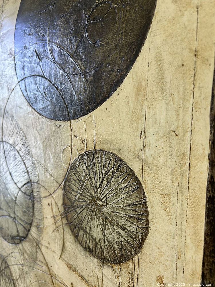 Large Abstract Mixed Media Oil Painting On Masonite Artist Signed ...