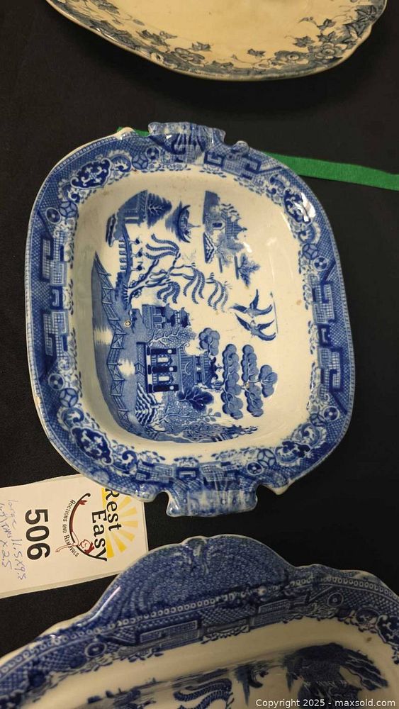 Flow Blue John Tams Ware porcelain Bowls Willow | Richmond (British ...
