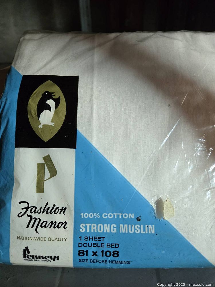 Vintage Penney's Strong Muslin Double Sheet | Maxsold