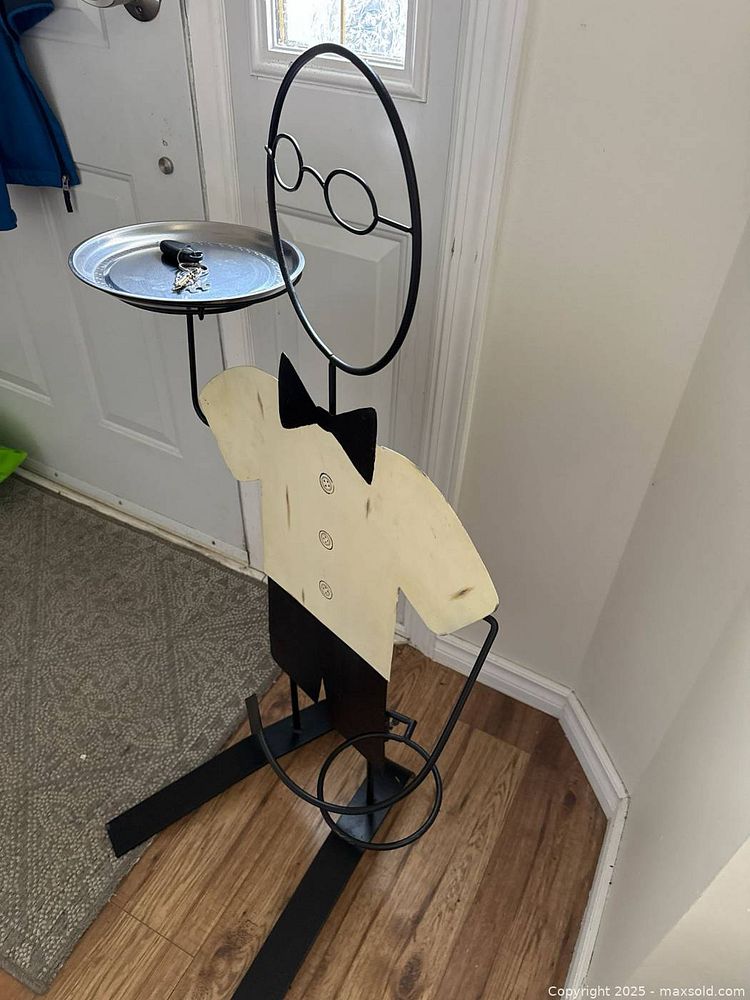 Whimsical Metal Butler Valet Stand With Tray 42" | Maxsold