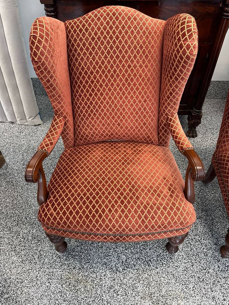 Traditional Wingback Upholstered Armchair | Maxsold