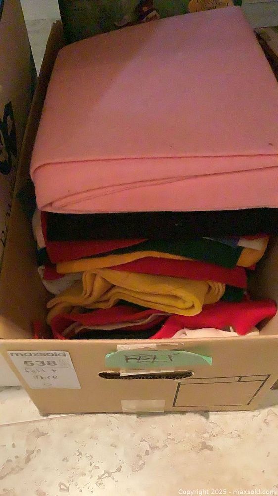 Assorted Felt Sheets And Polyfill Stuffing | Maxsold