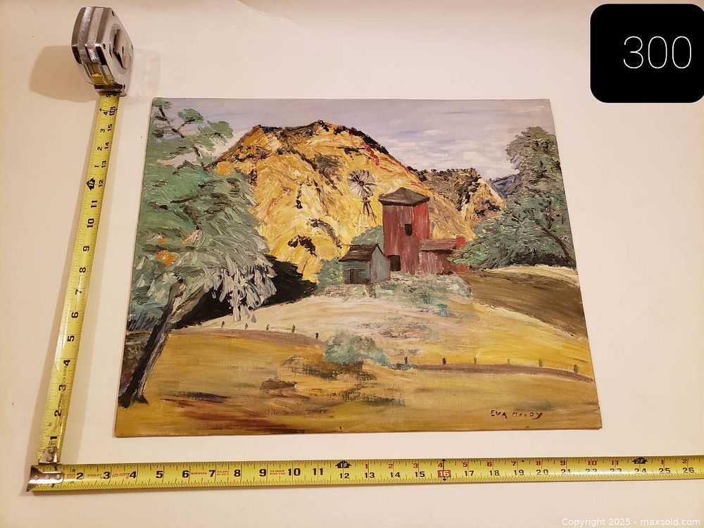 Signed landscape oil painting on board | Maxsold