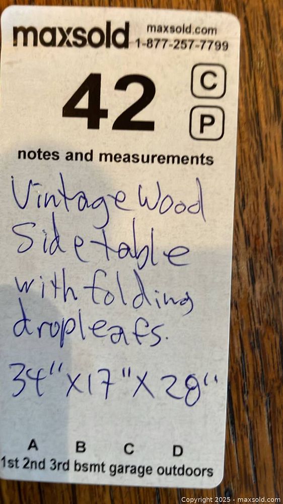 Solid Wood Drop Leaf Side Table | Maxsold