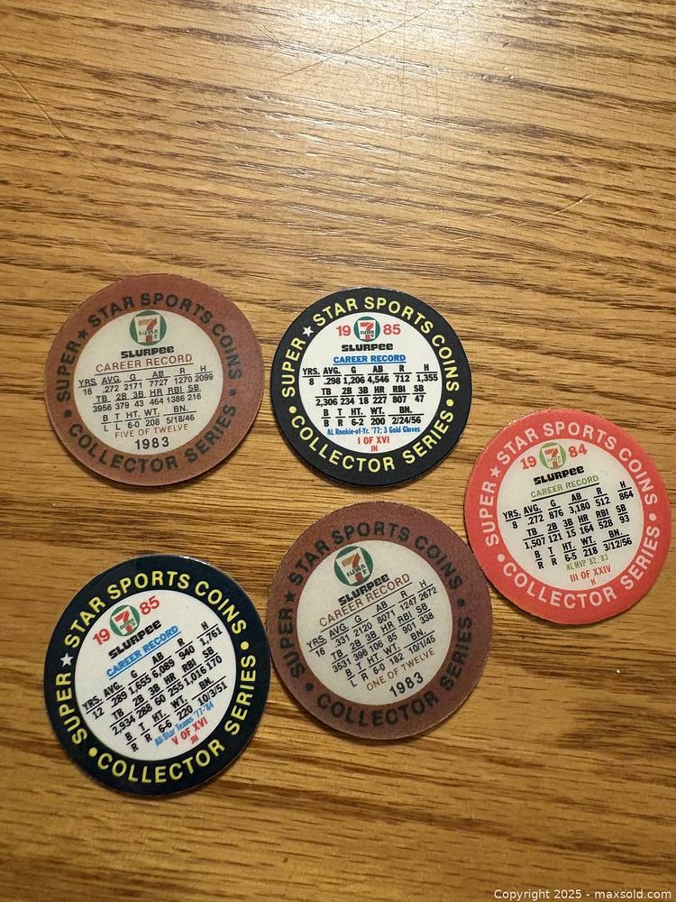 5 1980s 7-Eleven Slurpee Baseball Discs | Maxsold