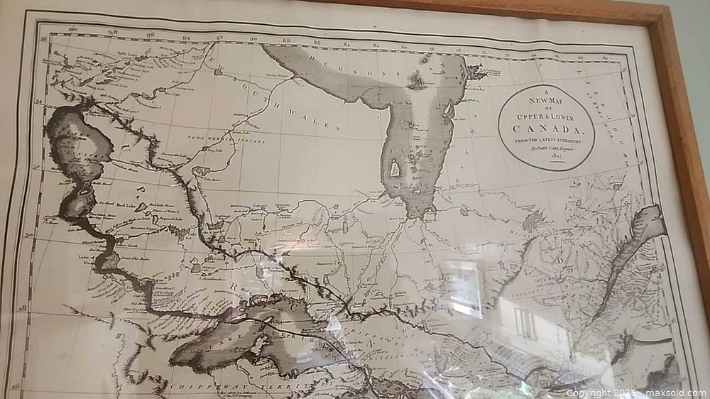 Framed 1807 reproduction map of Upper & Lower Canada | Maxsold