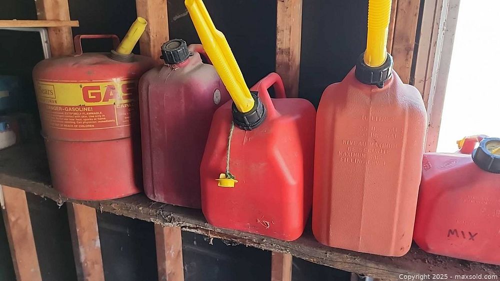 Nine plastic gasoline fuel cans | Maxsold