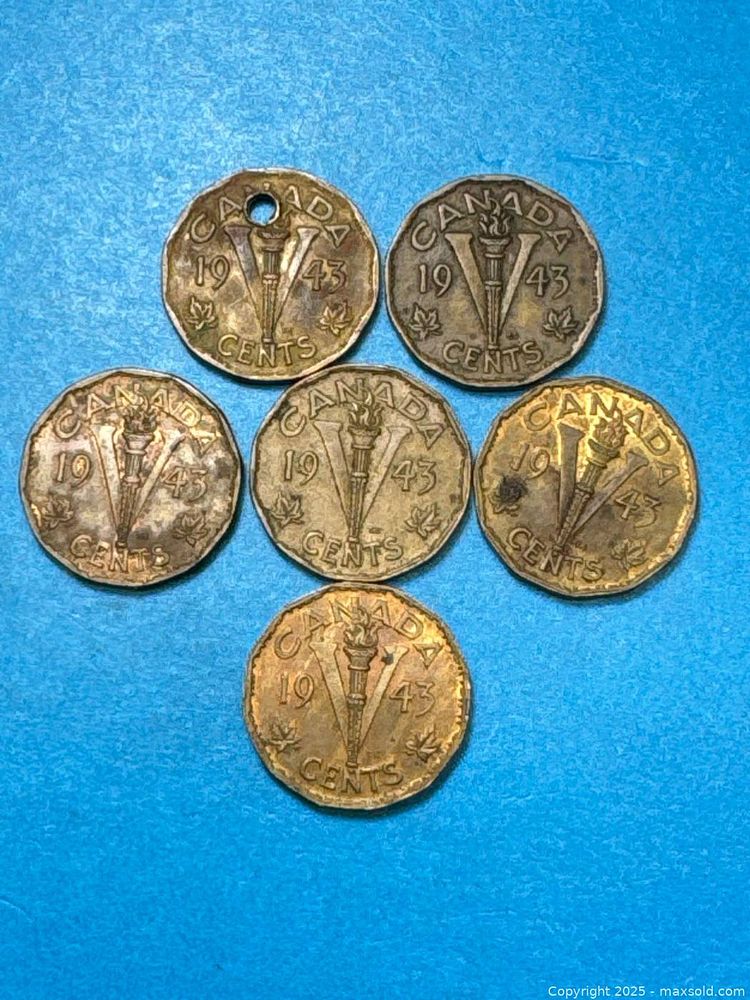 Canadian 1943 5 Cent Tombac Coins | Maxsold