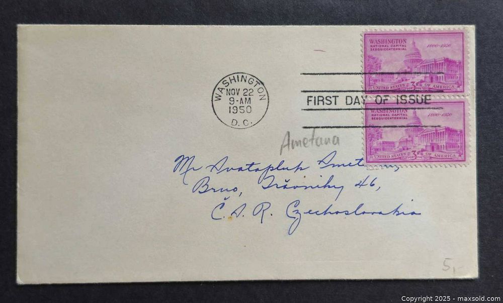 1950 handwritten first day issue letter | Maxsold