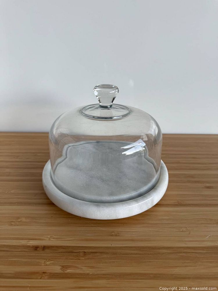Marble Cheese Plate With Glass Dome | Maxsold