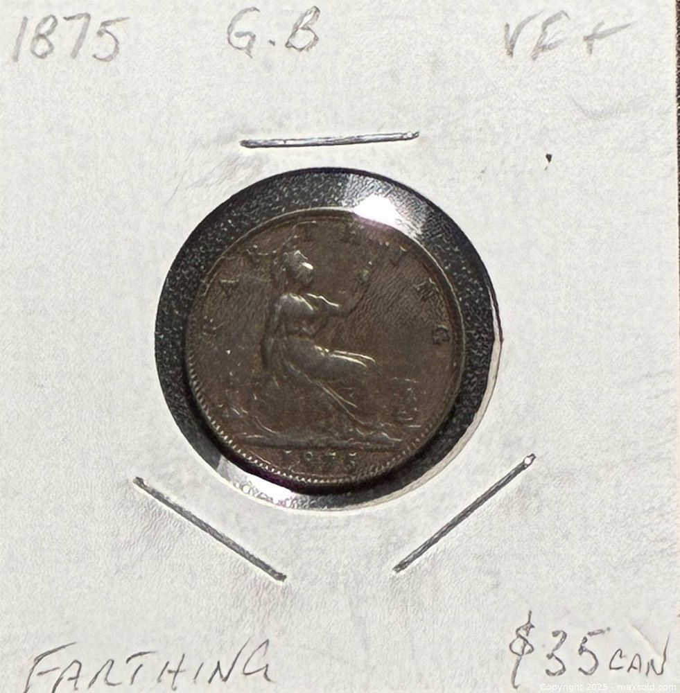 1875 Great Britain Queen Victoria Farthing Coin | Maxsold