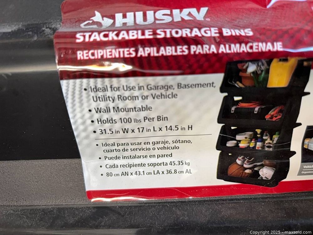 Husky Stackable Storage Bins | Maxsold