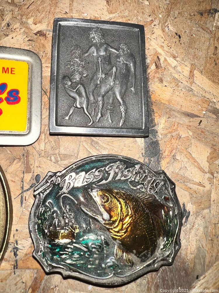 Four Metal Belt Buckles Handyman Bass Fishing Ham Radio Classical | Maxsold