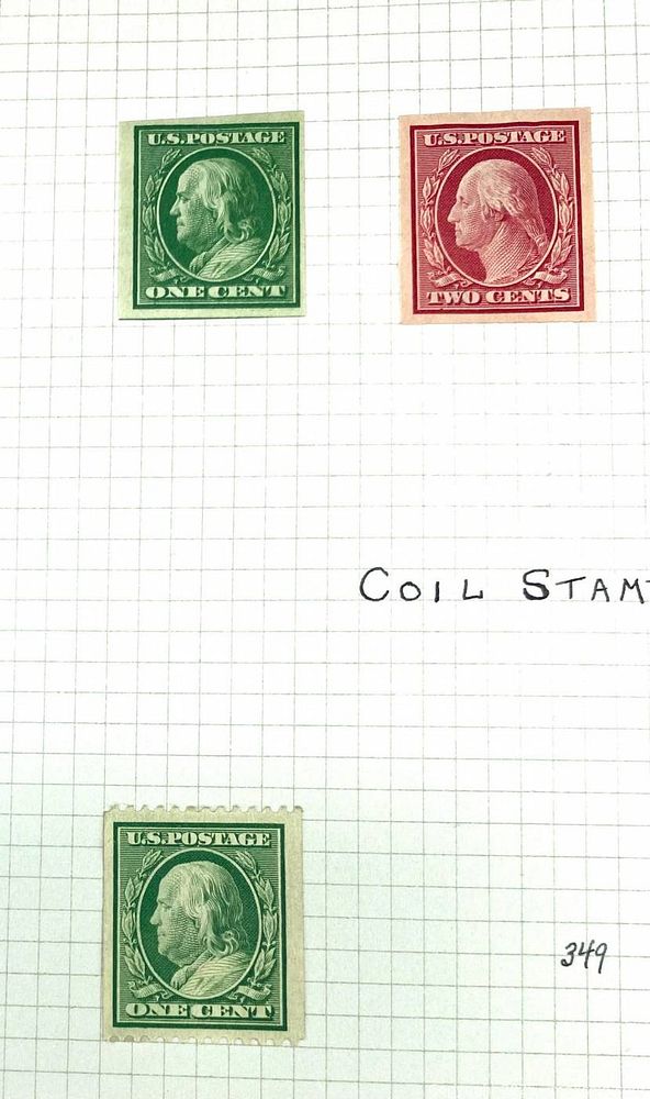 1908-1909 U.S. Washington-Franklin imperf & coil 12H stamps | Maxsold