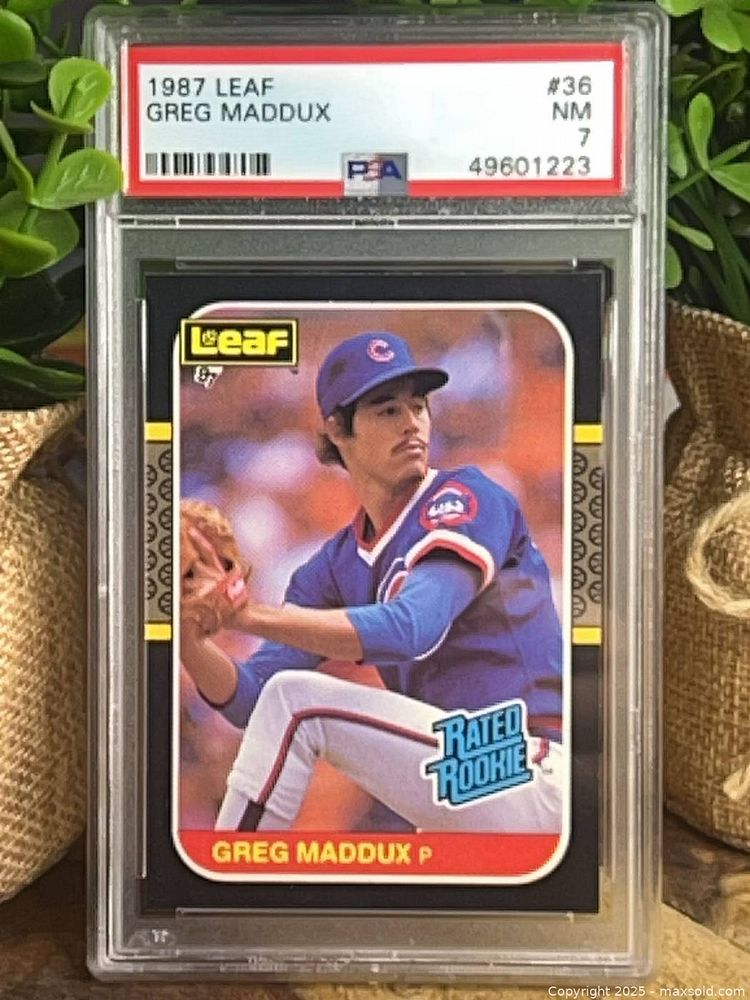 1987 Leaf Greg Maddux Rated Rookie PSA 7 | Maxsold