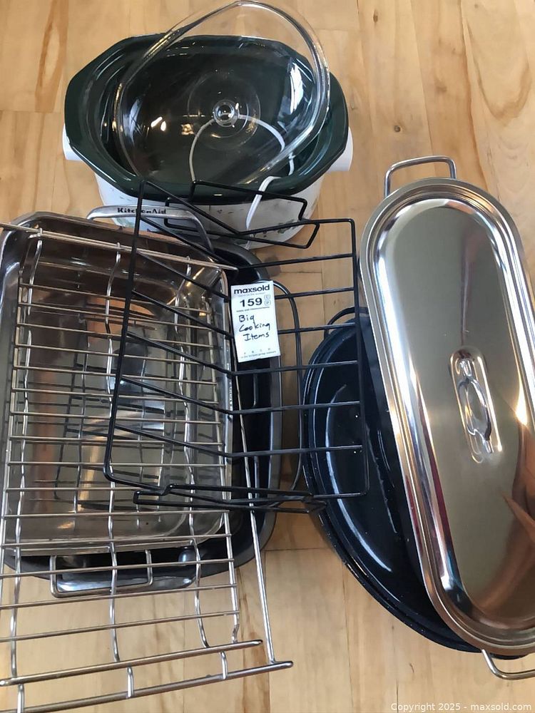 KitchenAid roasting pan, Rival slow cooker, enamel roaster, fish ...