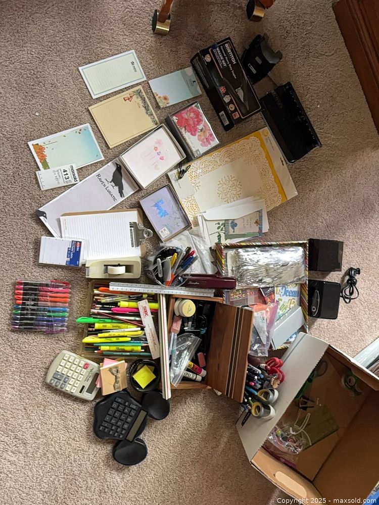 Mixed office and stationery supplies lot | Maxsold