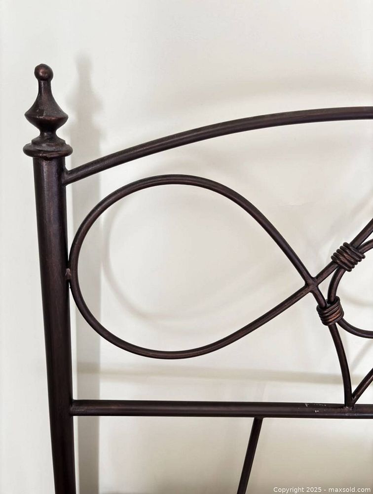 Metal twin bed frame with ObusForme mattress | Maxsold