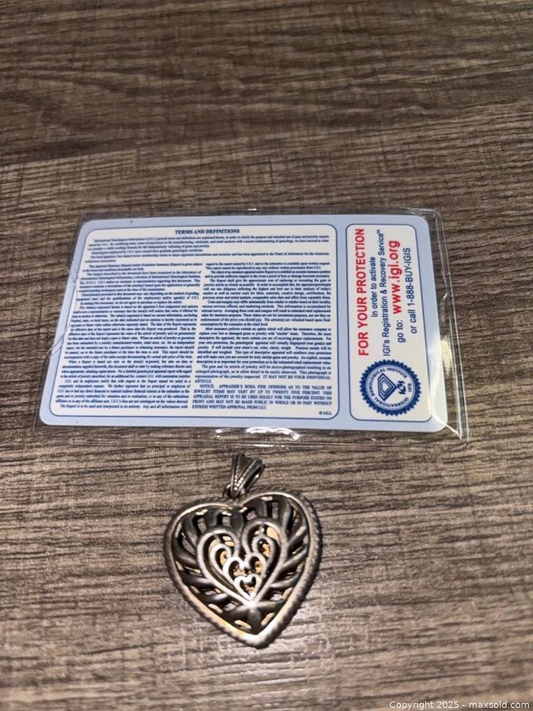 Sterling Silver Diamond Heart Pendant | Maxsold