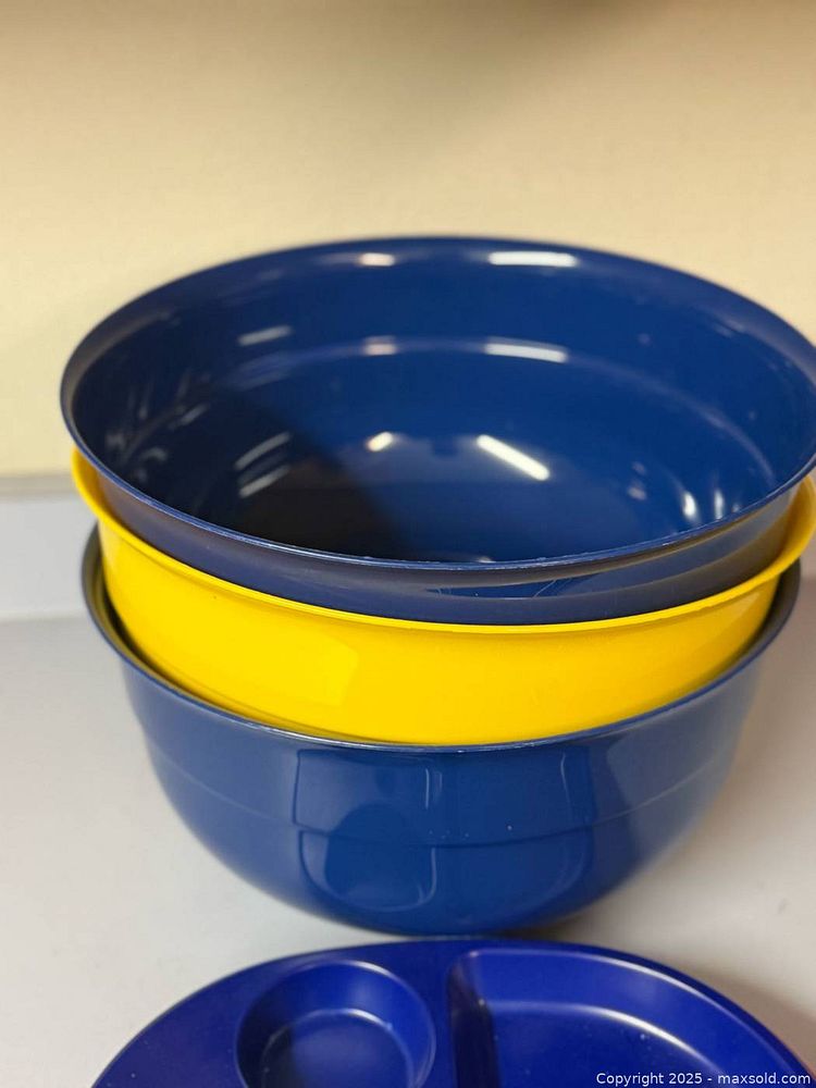 1970s Dansk Melamine Serving Bowls, Yellow or Blue. Dansk Designs GC ...