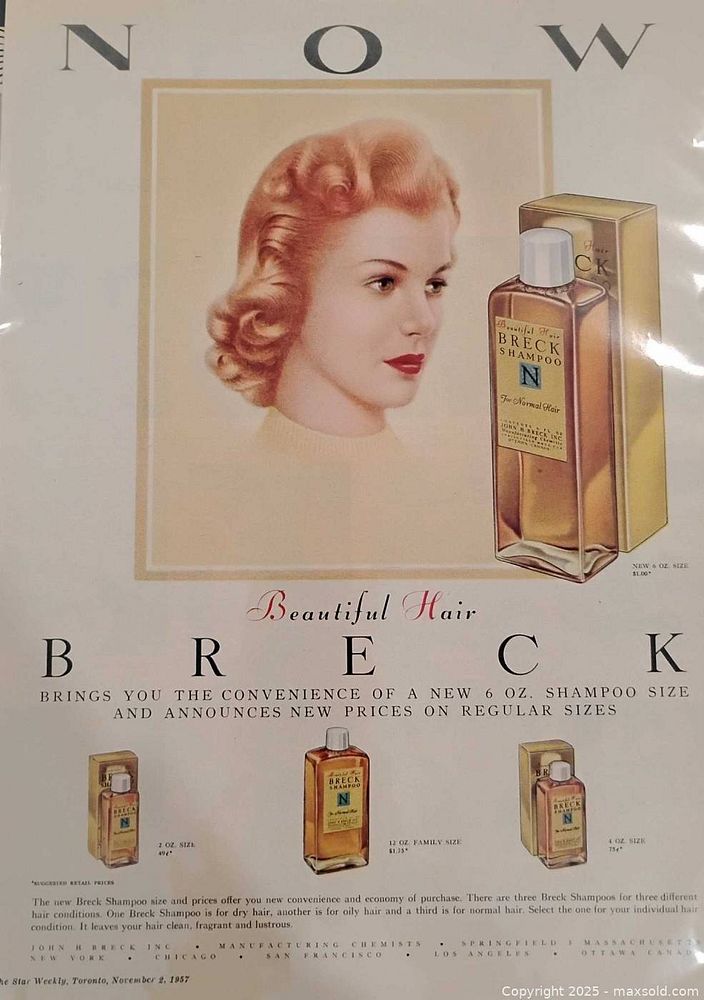 1957 Breck Toronto Star Weekly newspaper advertisement | Maxsold