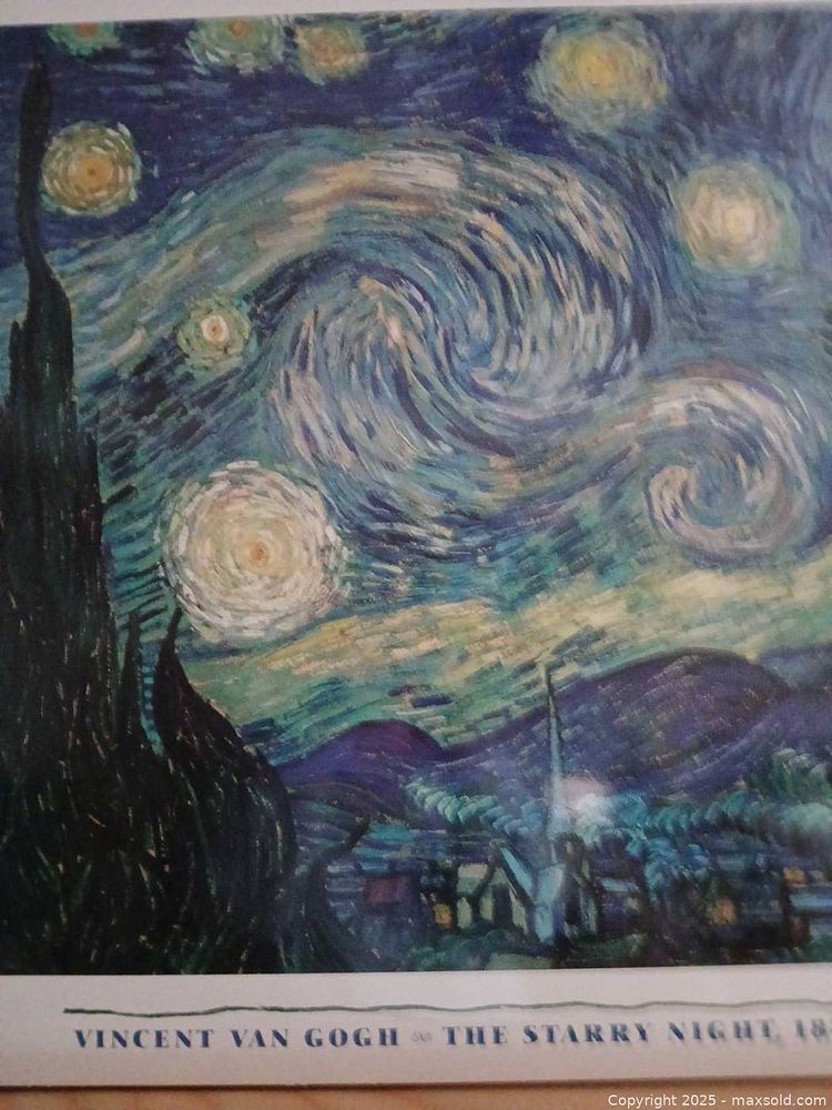 Vincent Van Gogh Starry Night 36x24 plaque poster | Maxsold