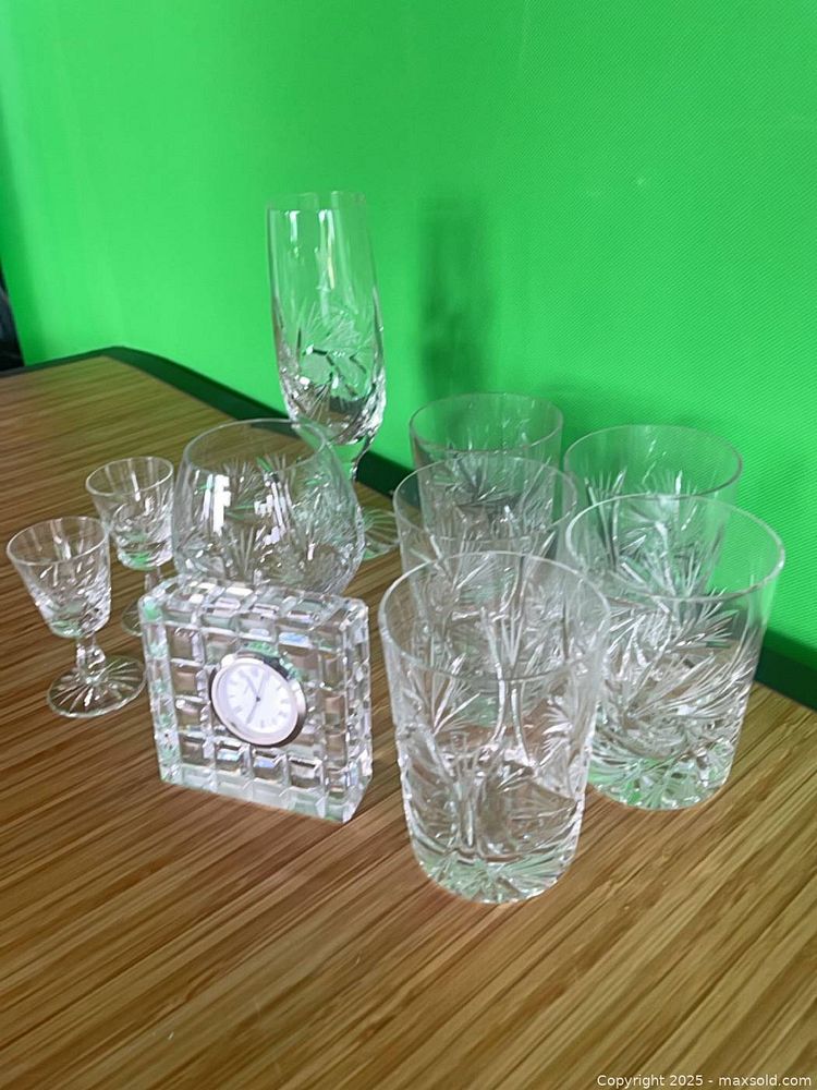 Cut lead crystal stemware and barware, 8 pcs | Maxsold
