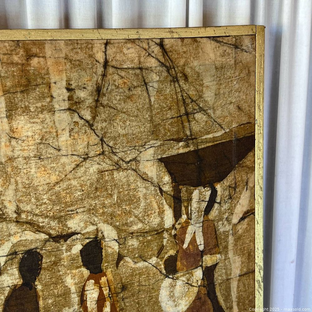 Framed Batik Textile Wall Art on Cotton | Maxsold