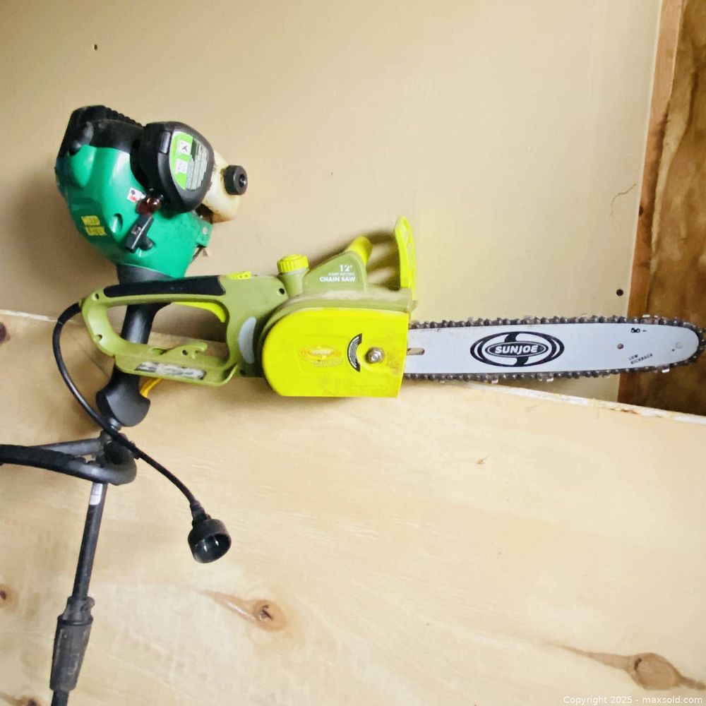 Gas Weed Eater & Sun Joe 12" Electric Chain Saw | Maxsold