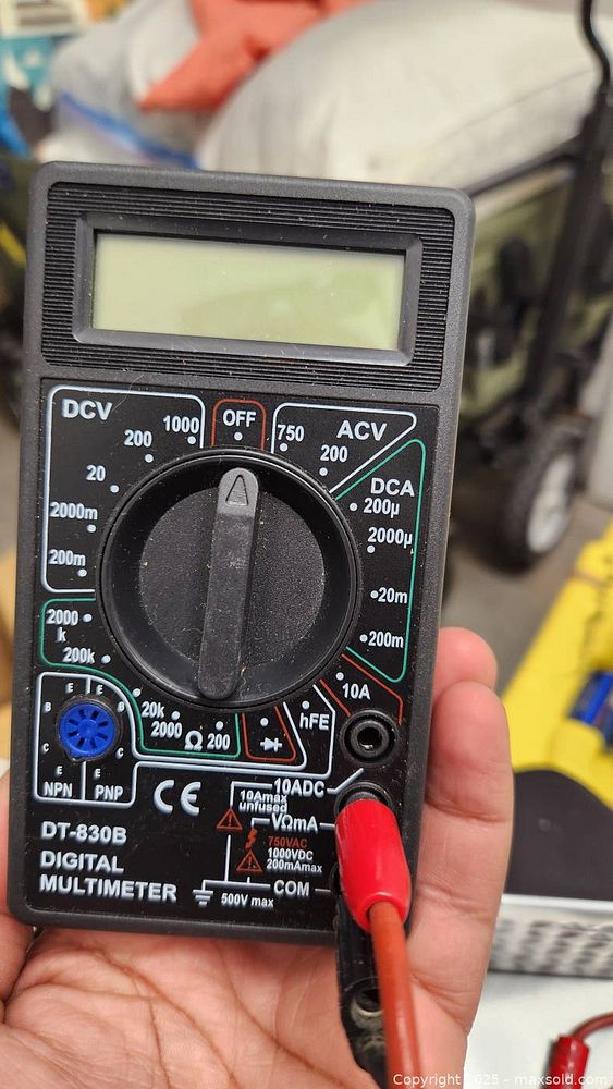 Digital caliper, DT-830B digital multimeter, HX160Y4 24800 mAh power ...