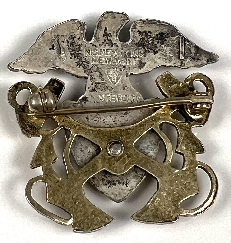 Sterling Silver U.S. Navy Officers Eagle Shield Pin | Maxsold