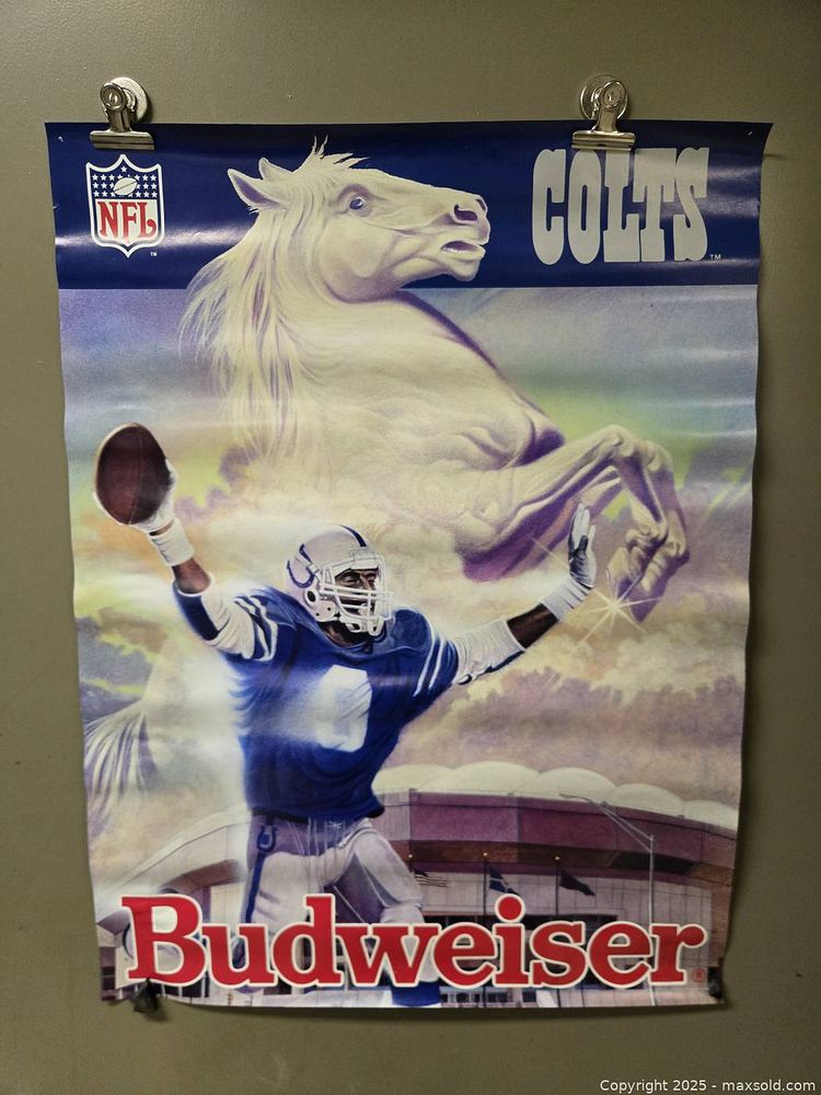 Vintage 1980s Indianapolis Colts Budweiser poster | Maxsold