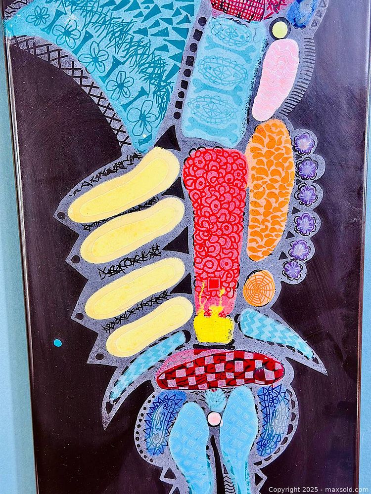 László Morvay framed enamel artwork, 1999 | Maxsold