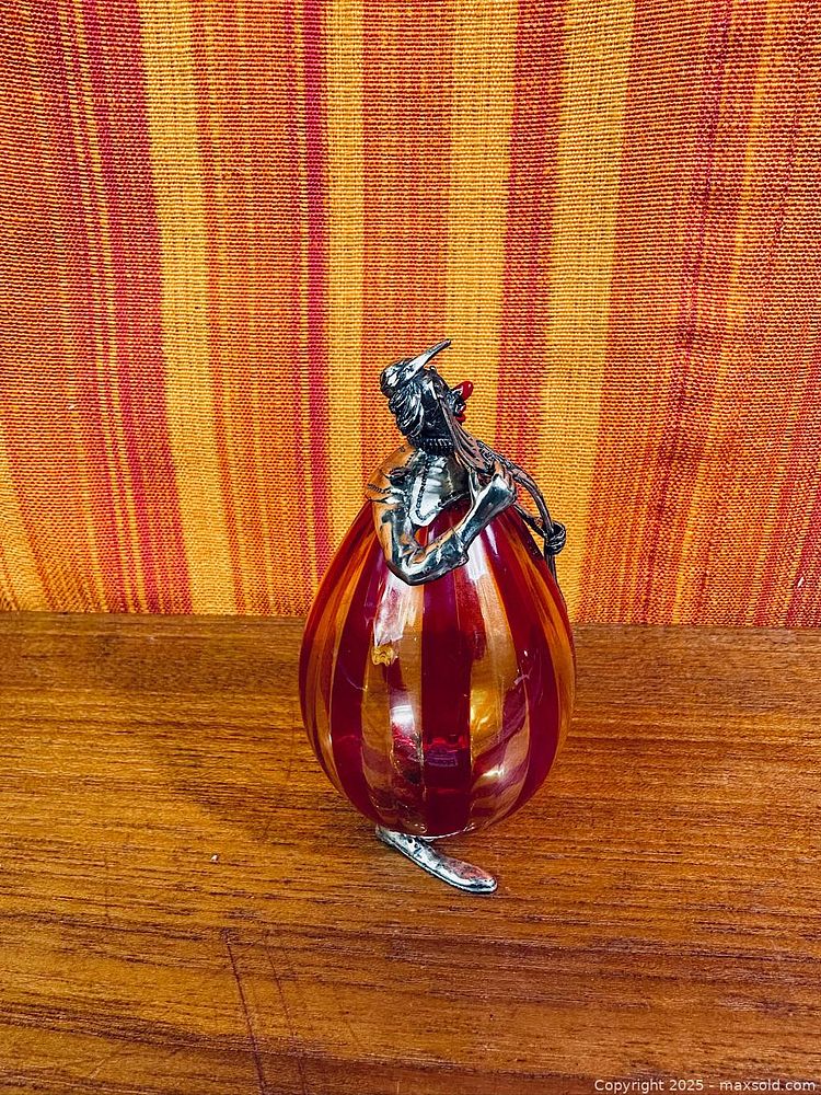 Vintage Vittorio Angini Art Glass Sterling Silver Clown Sculpture ...
