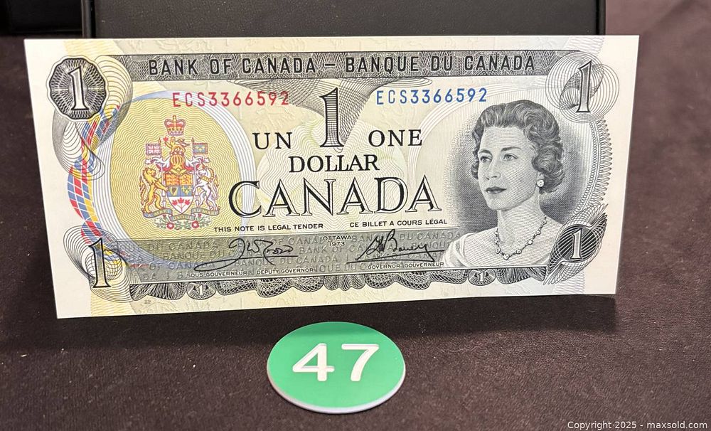 1973 Bank Of Canada One Dollar Bill Uncirculated Banknote | Aurora ...