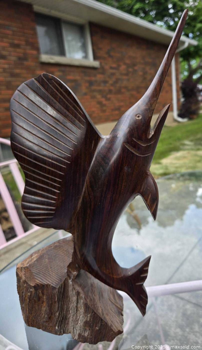 Vintage MCM Solid Wood Sailfish Carving | Hamilton (Ontario, Canada ...