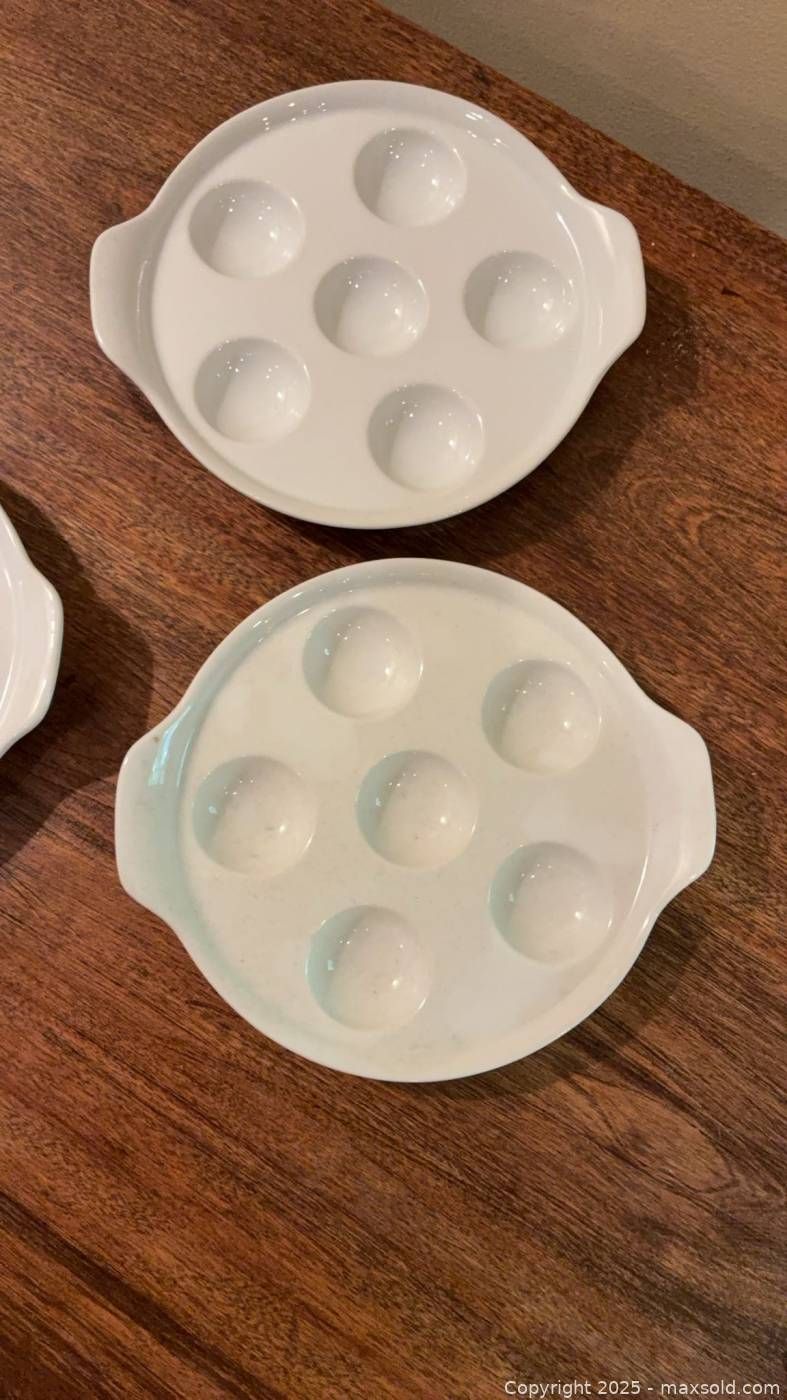 Stokes ceramic escargot plates set of 4 | Maxsold