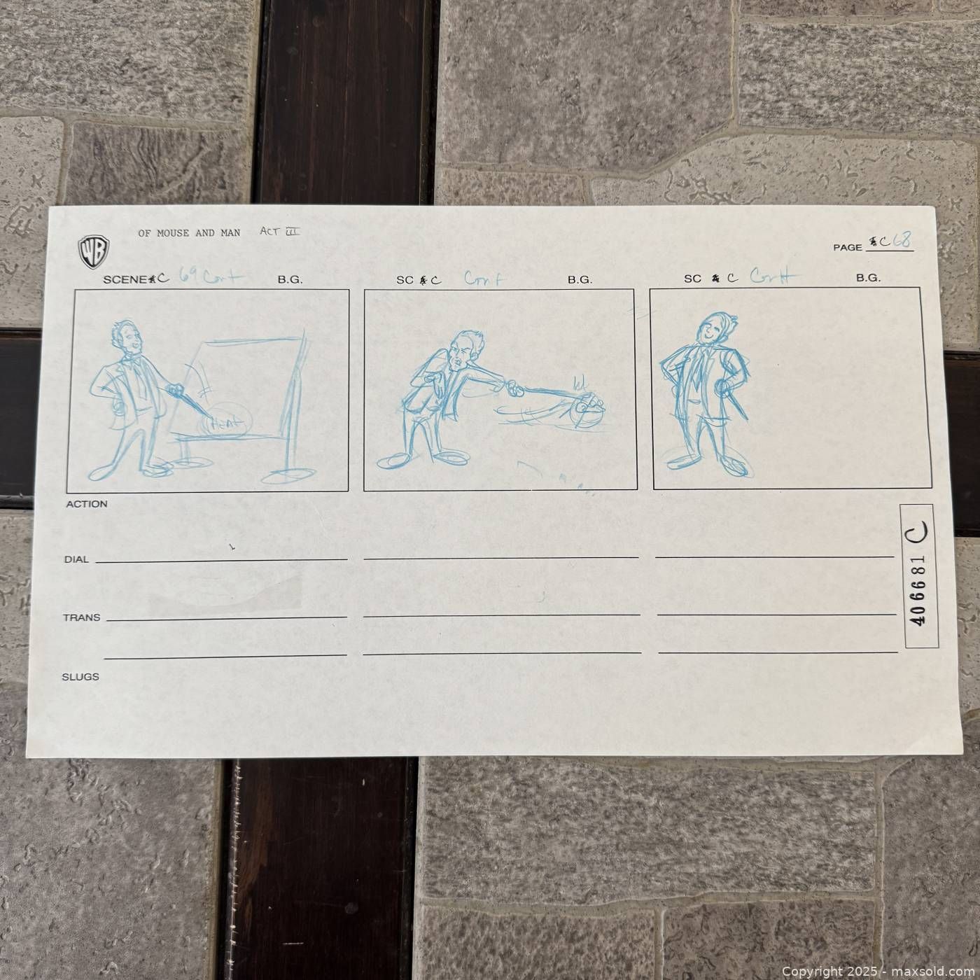 Pinky & the Brain Of Mouse and Man storyboard sheets | Maxsold