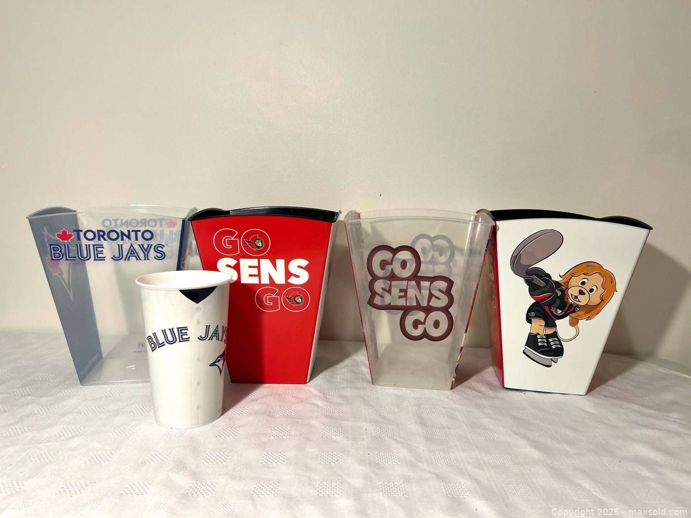 Toronto Blue Jays Cup, Bin; 3 Ottawa Senators Popcorn Bins; 5 Star Wars ...