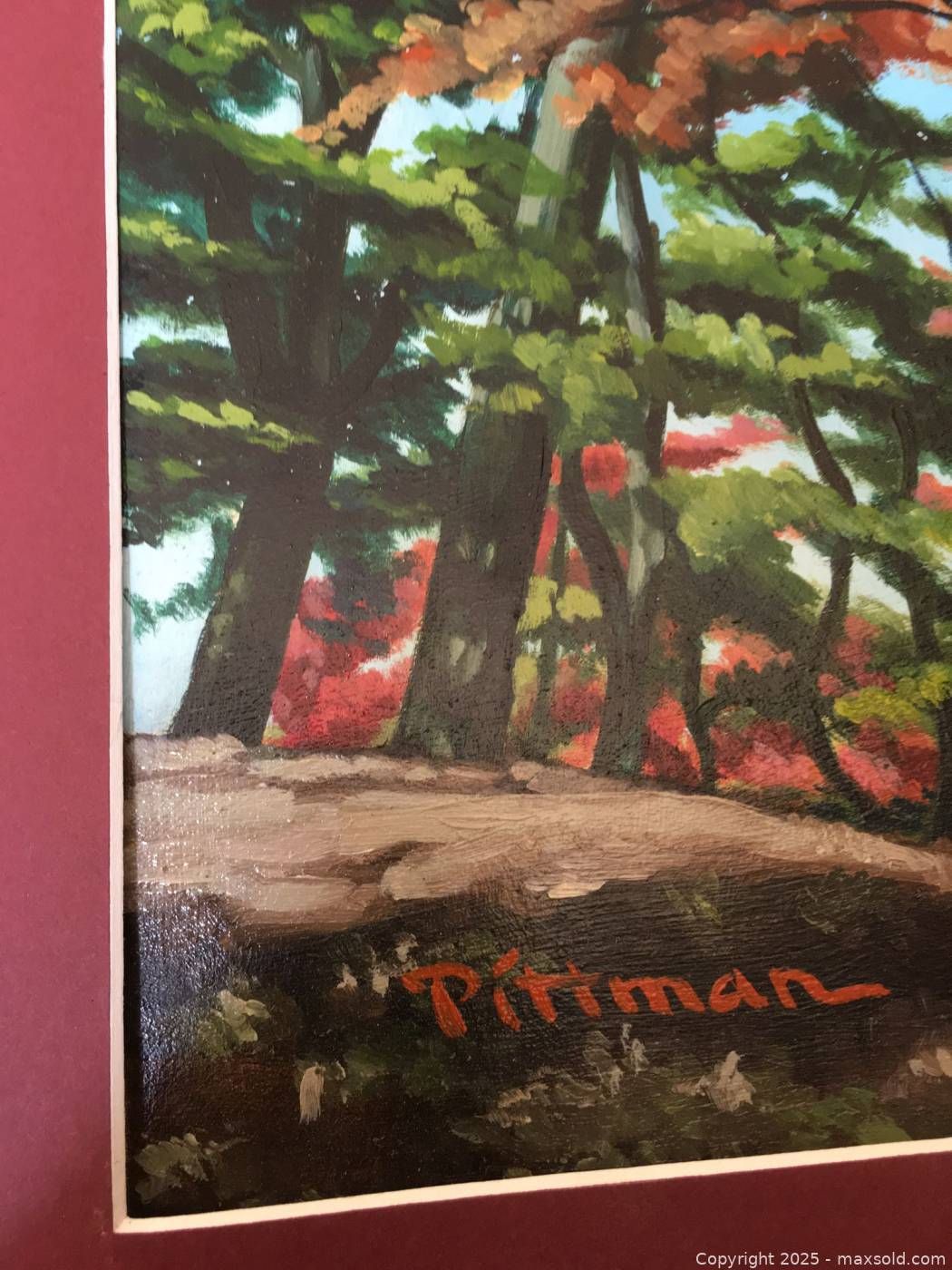 Signed Pittman oil forest landscape painting | Maxsold