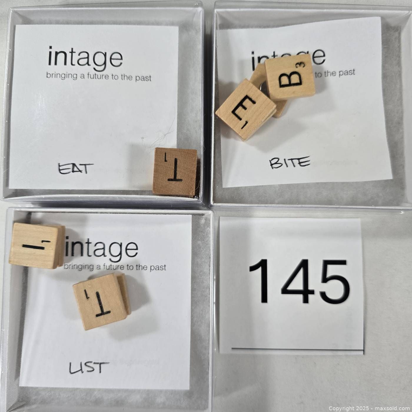 Scrabble tile word magnets | Maxsold