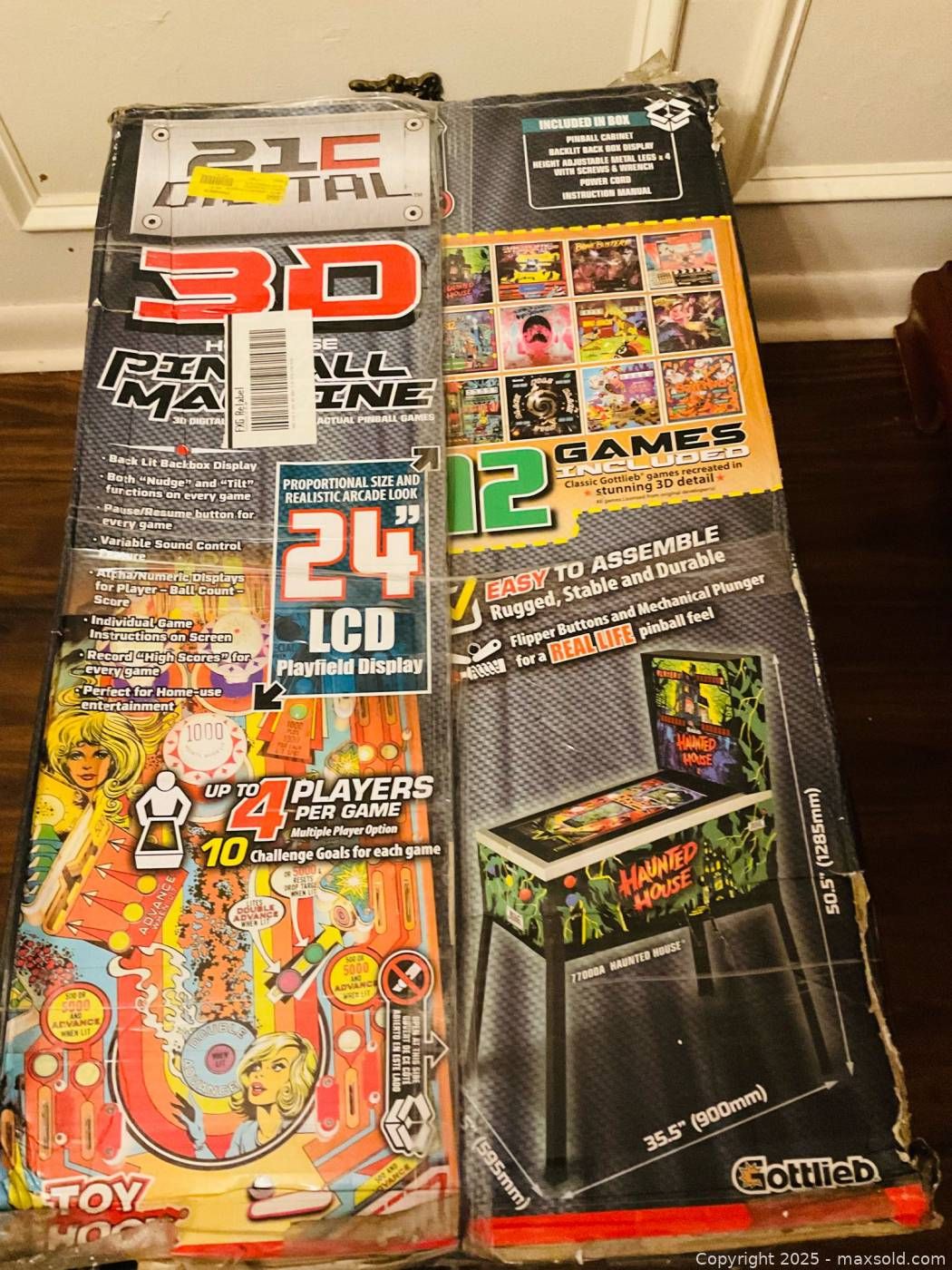 Toy Shock 3D Pinball Machine Arcade Cabinet, 24" LCD, 12 Games ...