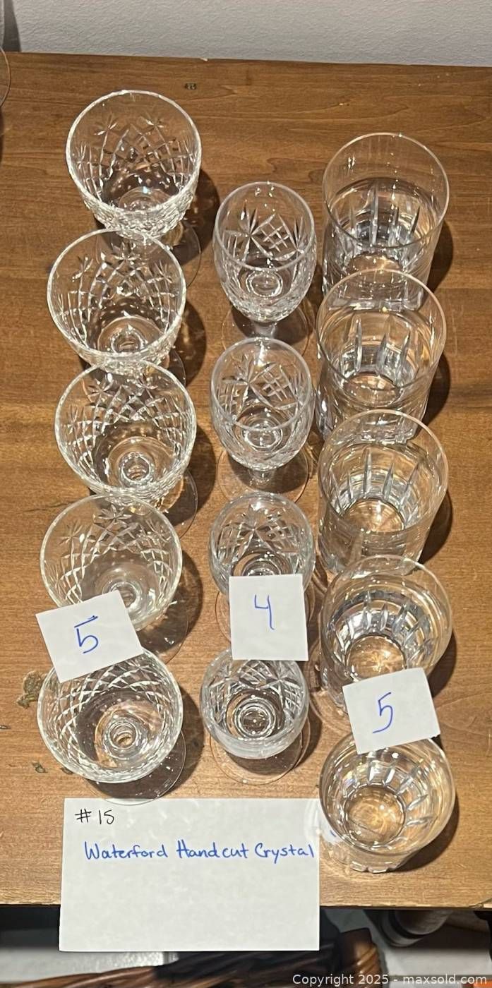 Waterford Hand-Cut Lead Crystal Mixed Glassware Lot, 19 Pieces ...